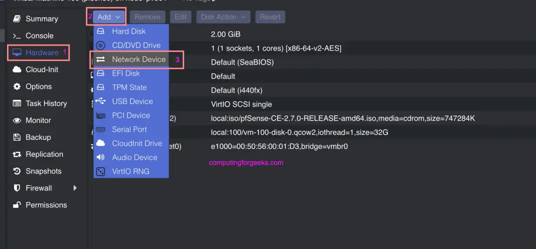 Installing Pfsense Firewall On Proxmox Hetzner Root Server Computingforgeeks