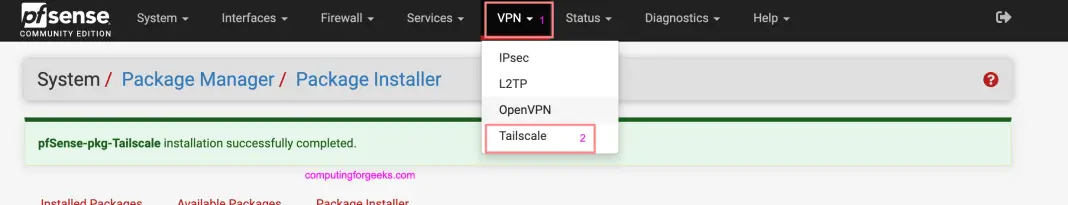 How To Join pfSense to Tailscale / Headscale Mesh | ComputingForGeeks