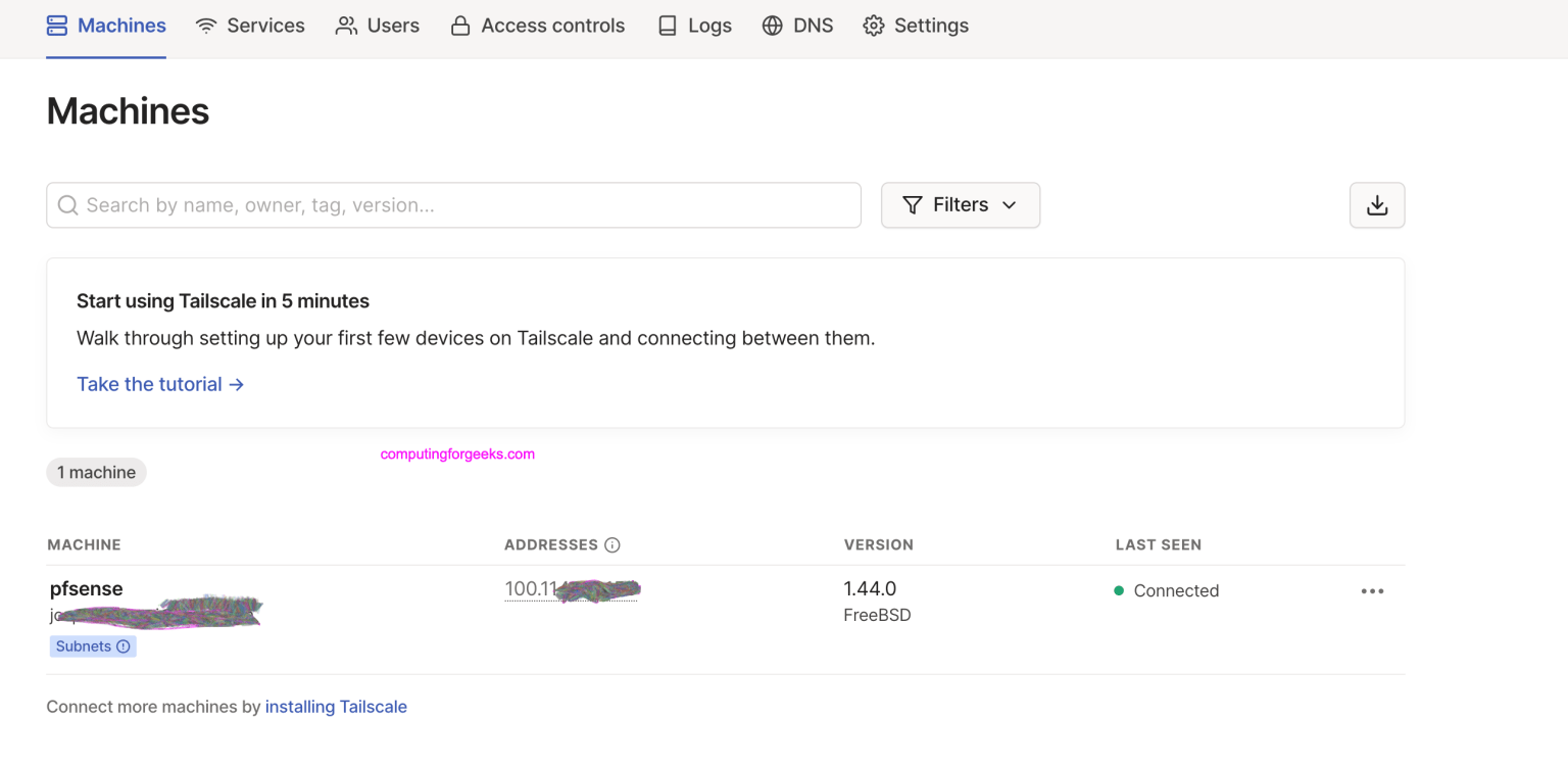 How To Join pfSense to Tailscale / Headscale Mesh | ComputingForGeeks