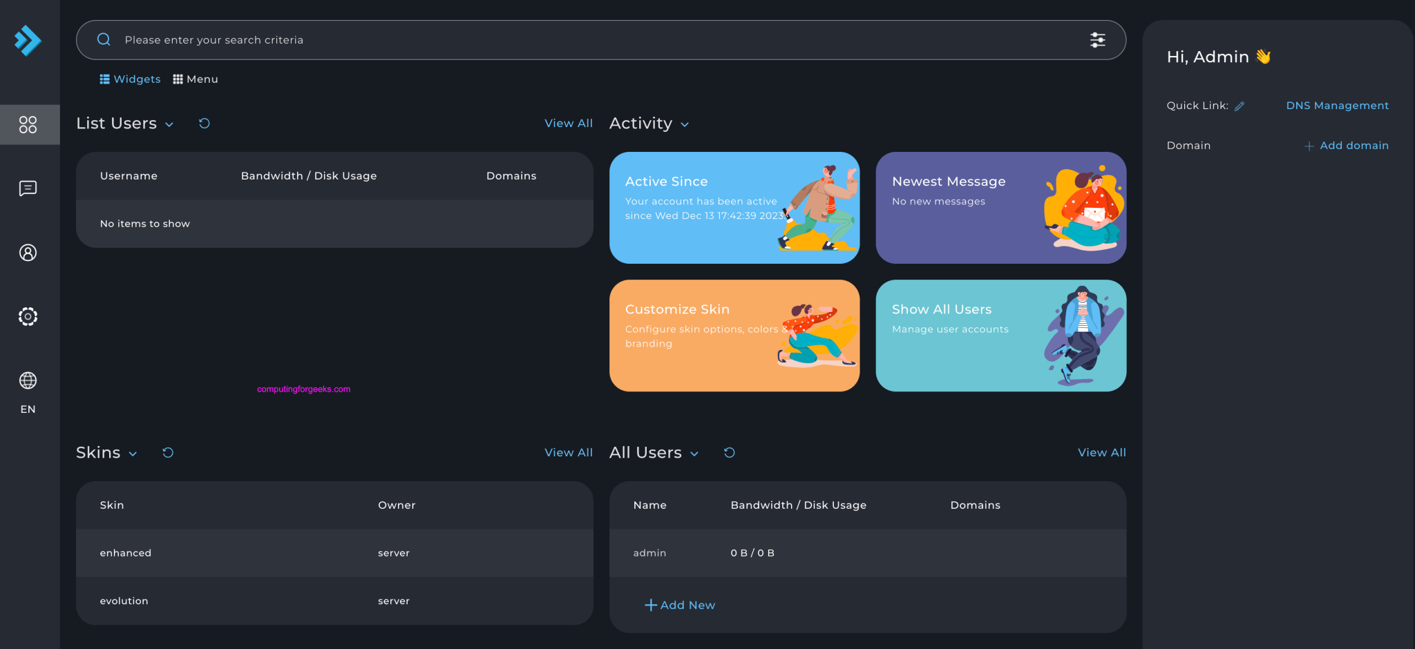 Installing DirectAdmin on Rocky Linux 8 / AlmaLinux 8 | ComputingForGeeks