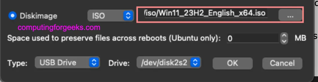 Create Bootable Windows 11 or 10 USB Disk on macOS | ComputingForGeeks
