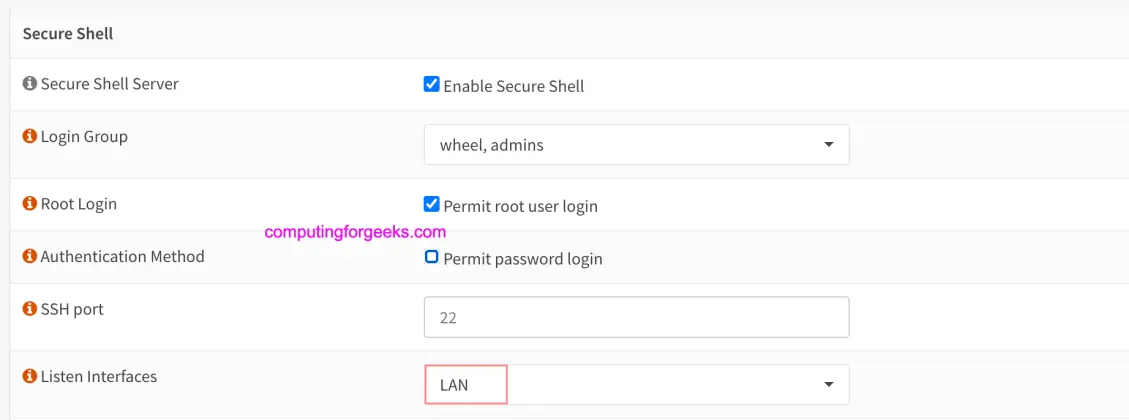 How To Enable And Start Ssh Server On Opnsense Computingforgeeks 8573