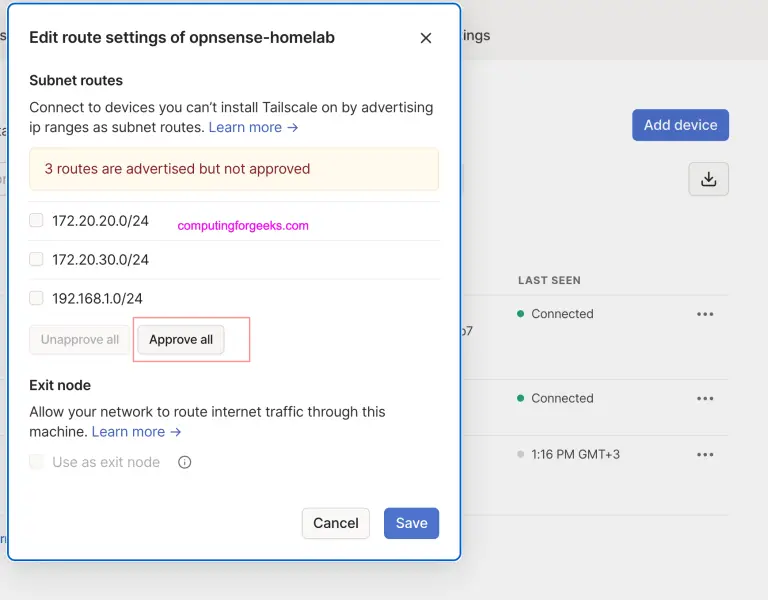 Install and Configure Tailscale Client on OPNsense | ComputingForGeeks