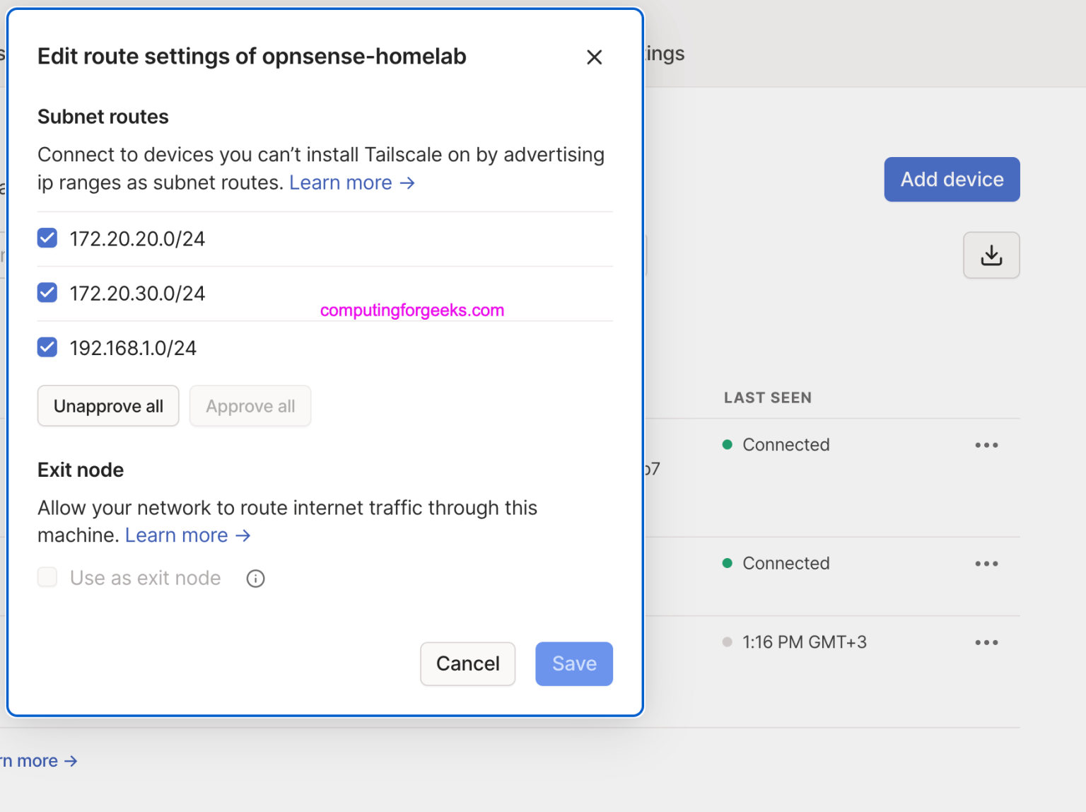 Install and Configure Tailscale Client on OPNsense | ComputingForGeeks