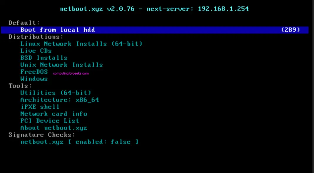 Setup iPXE Server on Ubuntu or Debian using netboot.xyz | ComputingForGeeks