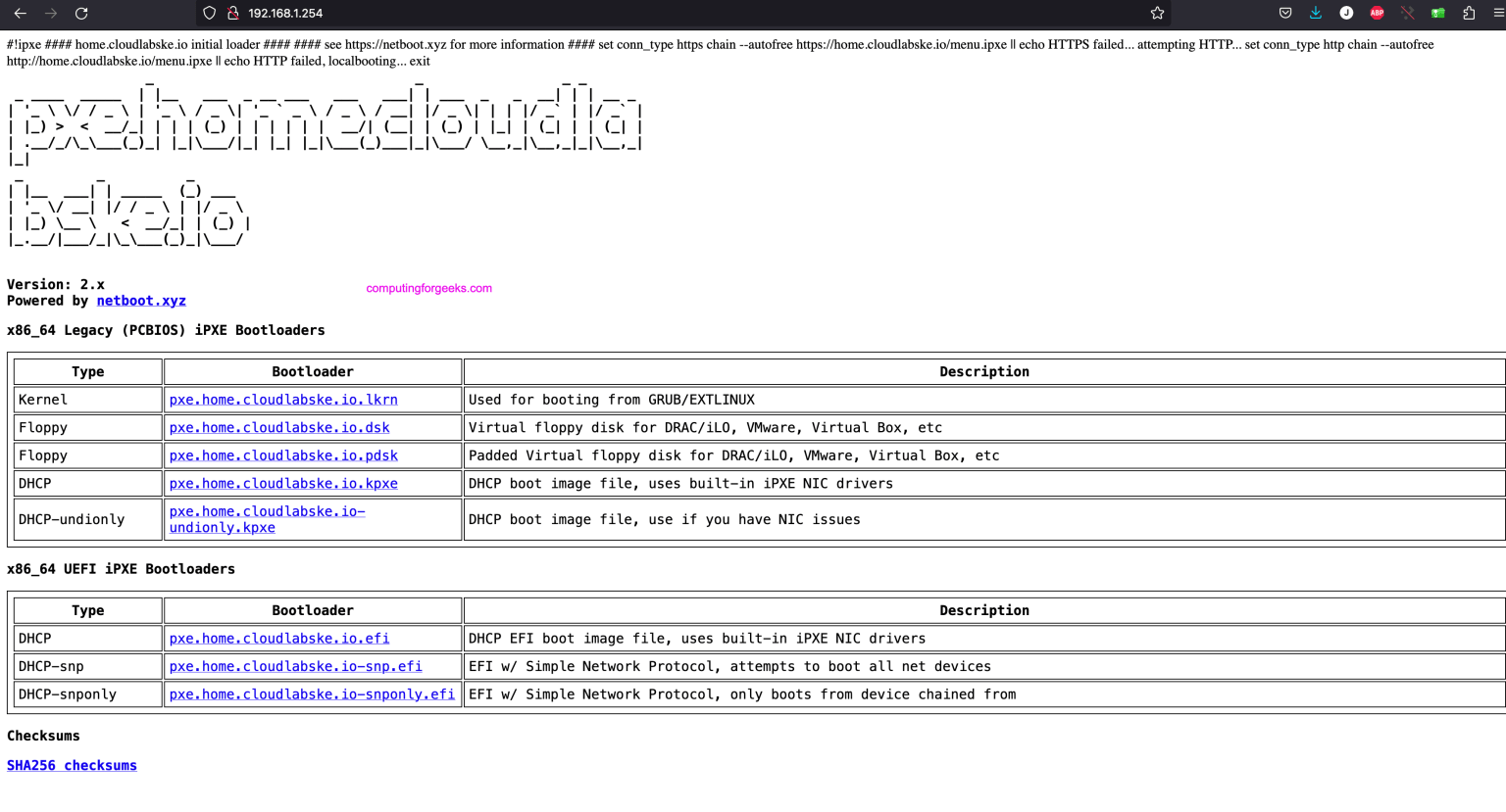 Setup Ipxe Server On Ubuntu Or Debian Using Computingforgeeks 3166