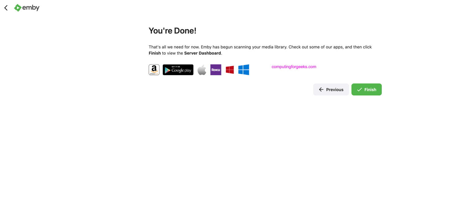 How To Run Emby Media Server in Docker Container | ComputingForGeeks