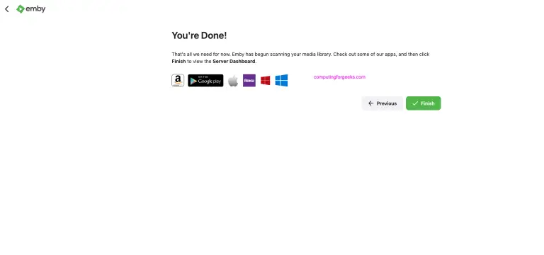 How To Run Emby Media Server in Docker Container | ComputingForGeeks