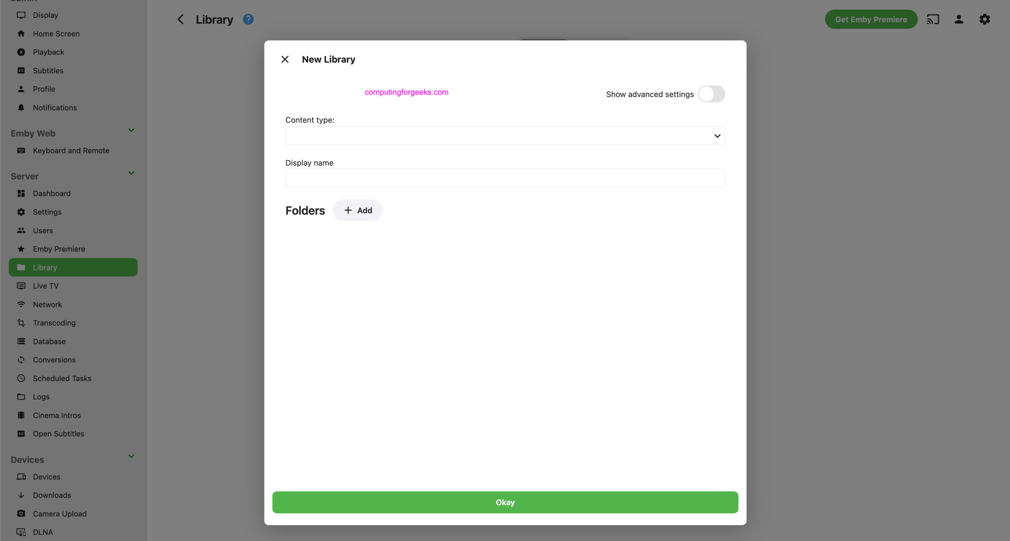 How To Run Emby Media Server in Docker Container | ComputingForGeeks