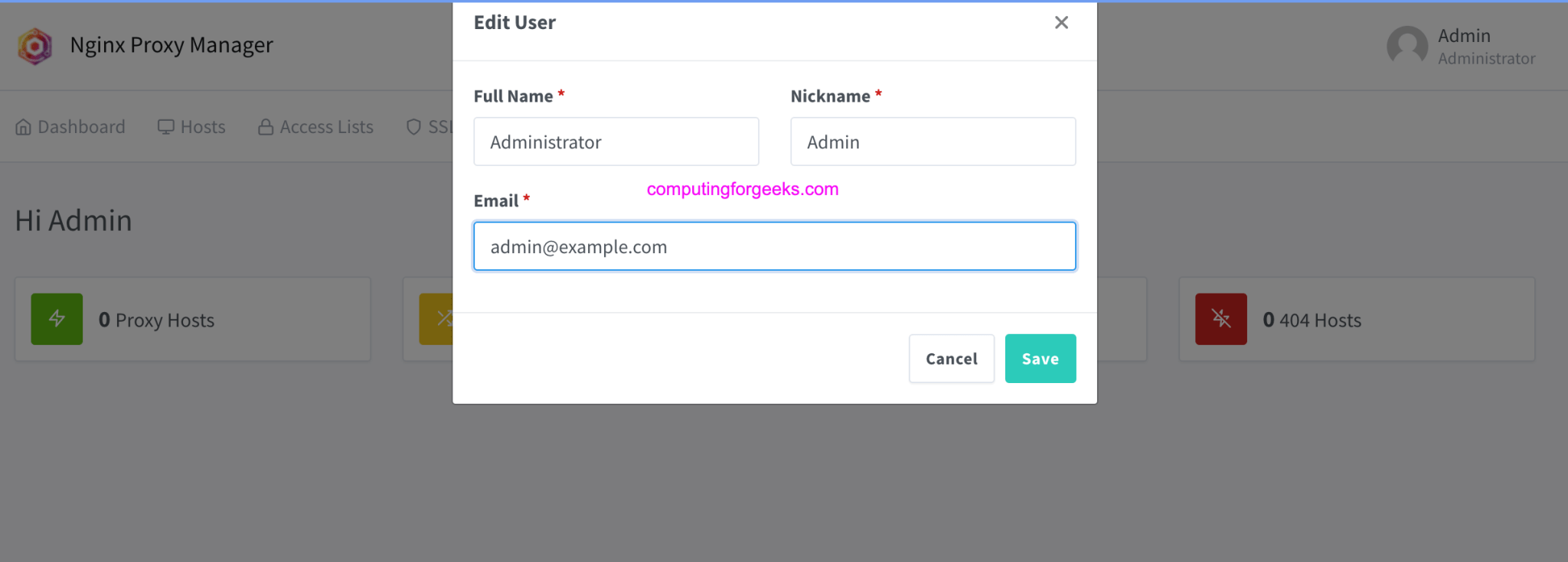 How To Run Nginx Proxy Manager in Docker Container | ComputingForGeeks
