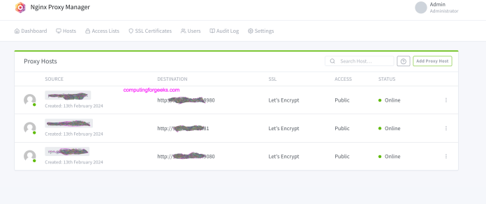 How To Run Nginx Proxy Manager in Docker Container | ComputingForGeeks