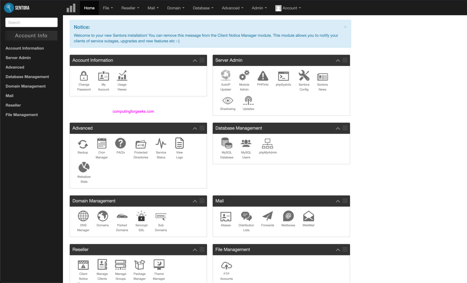 Install Sentora Web Hosting on Ubuntu 22.04|20.04|18.04 | ComputingForGeeks