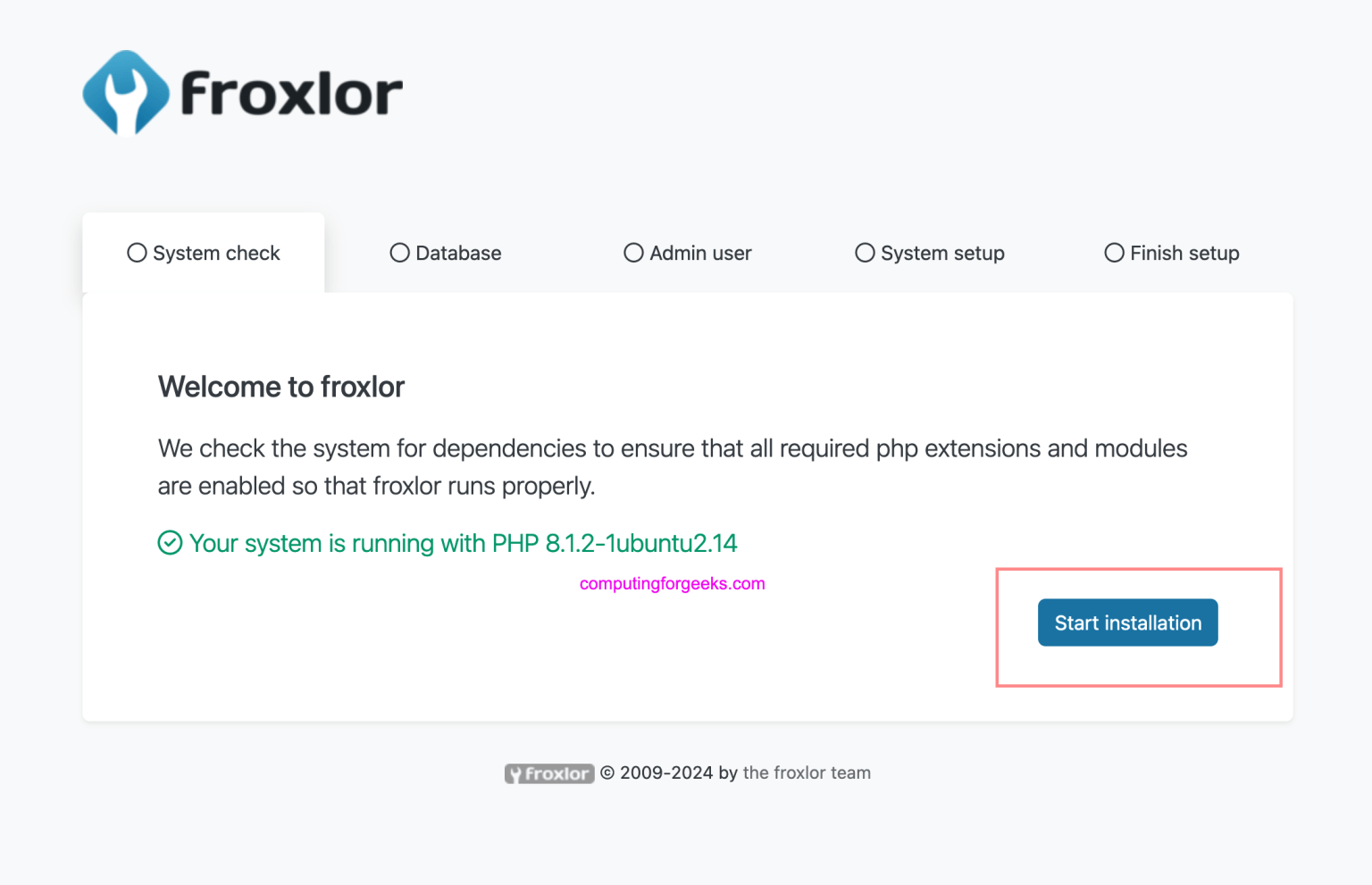 Install froxlor Server Management Panel on Ubuntu 22.04 | ComputingForGeeks