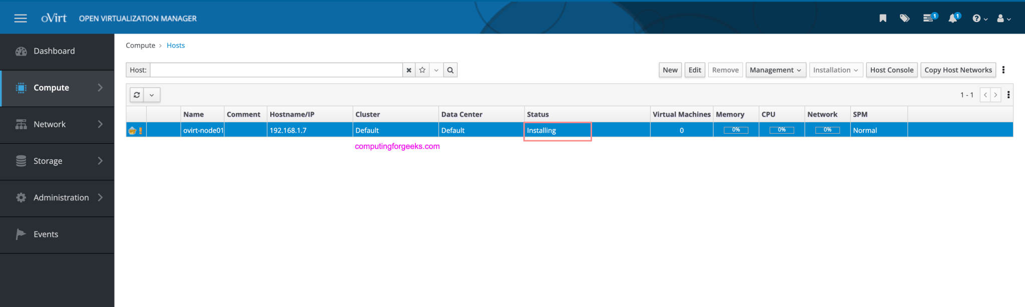 Install oVirt Compute Node on CentOS Stream 9 / Rocky 9