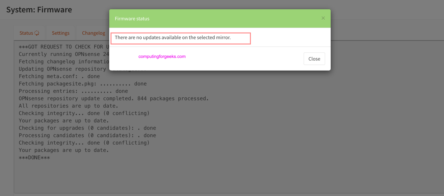How To Update OPNsense From Web UI or Terminal Console | ComputingForGeeks