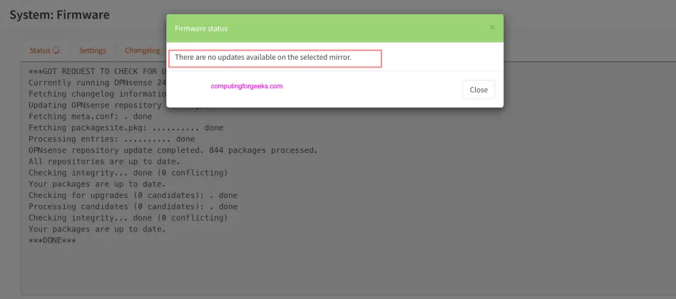 How To Update OPNsense From Web UI or Terminal Console | ComputingForGeeks