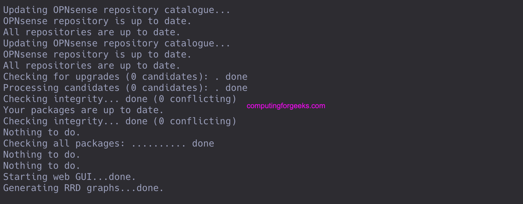 How To Update OPNsense From Web UI or Terminal Console | ComputingForGeeks
