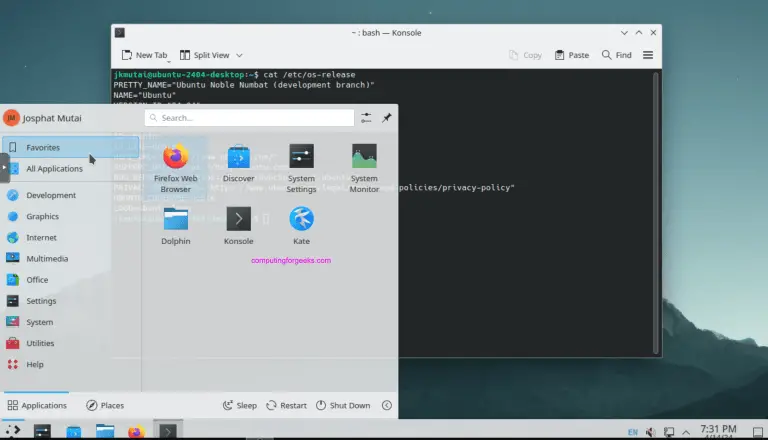 Install KDE Desktop on Ubuntu 24.04 (Noble Numbat) | ComputingForGeeks