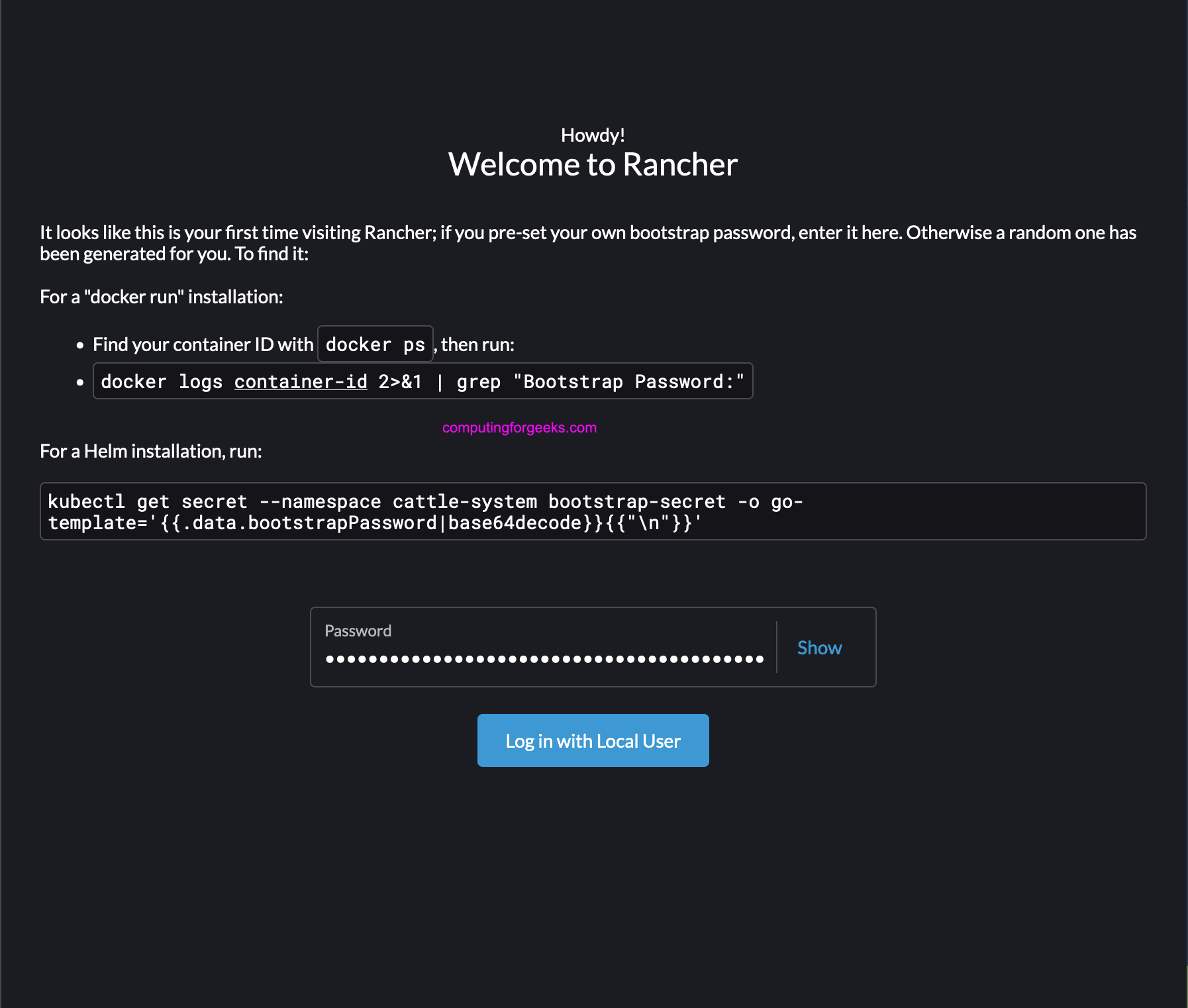 How To Install Rancher on Ubuntu 24.04|20.04|18.04 | ComputingForGeeks