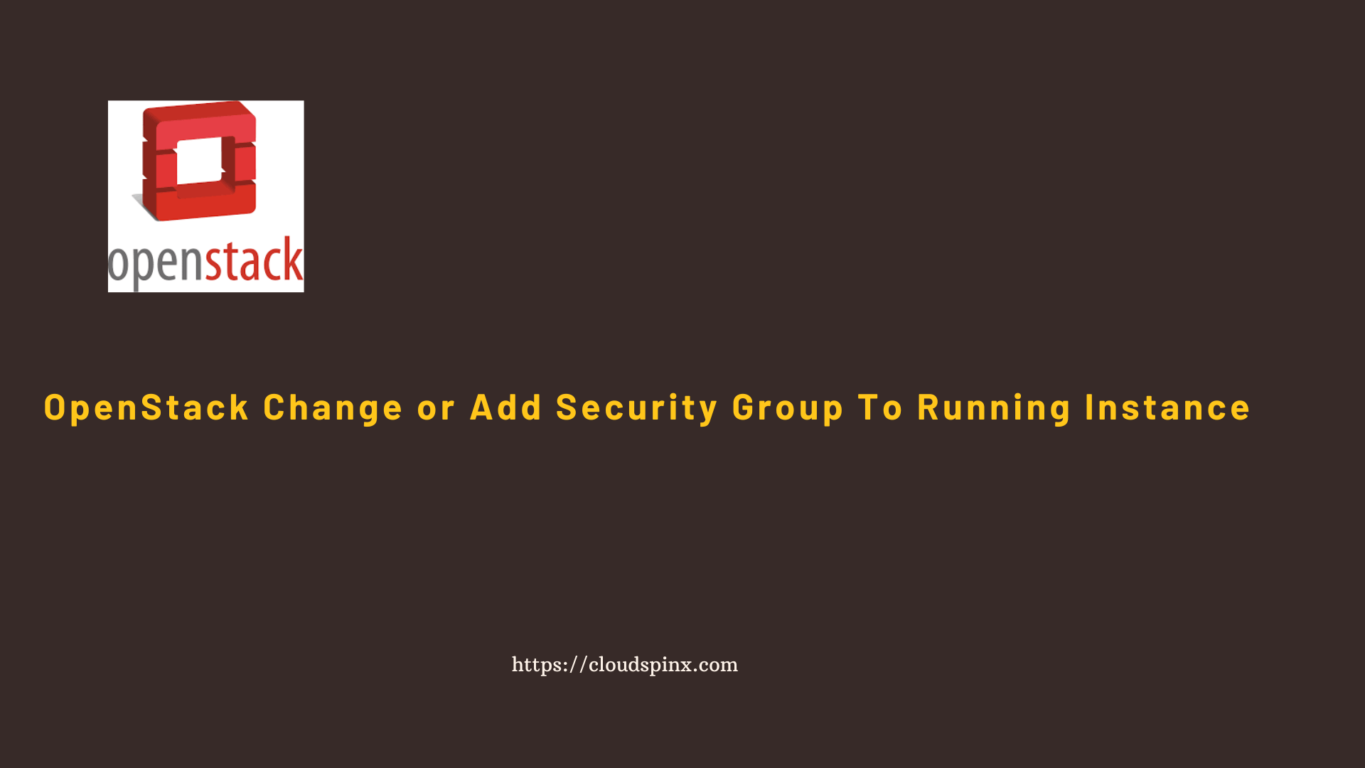Change Instance Security Group in OpenStack