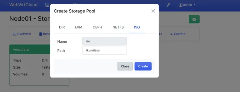 Configure KVM Storage Pools using WebvirtCloud | ComputingForGeeks