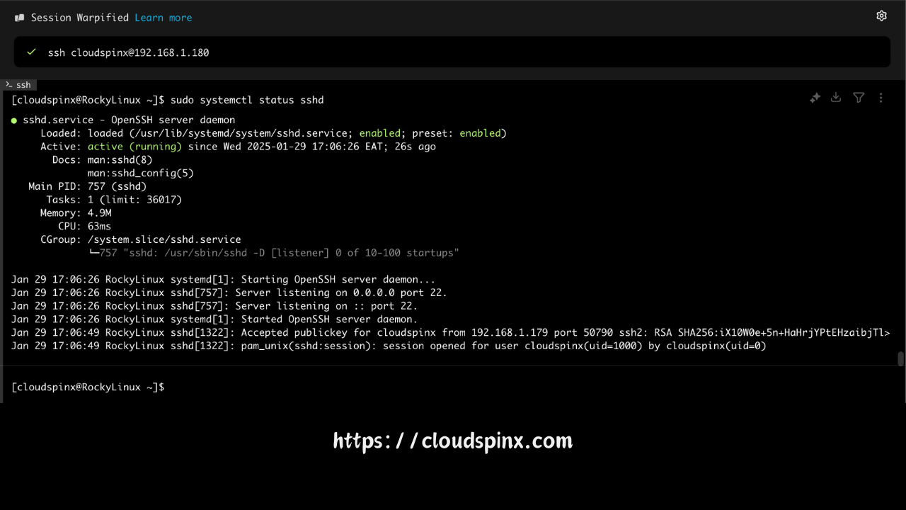 Configure SSH Server on Rocky Linux 9 / AlmaLinux 9 [Guide]