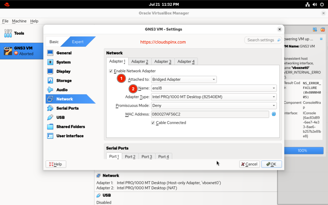 How To Run GNS3 VM on Oracle VirtualBox [Guide]