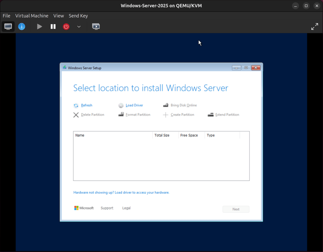 Windows Server 2025 Installation on KVM with [Guide]