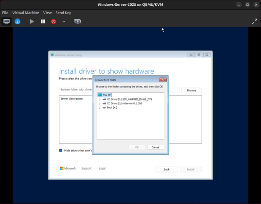 Windows Server 2025 Installation on KVM with [Guide]