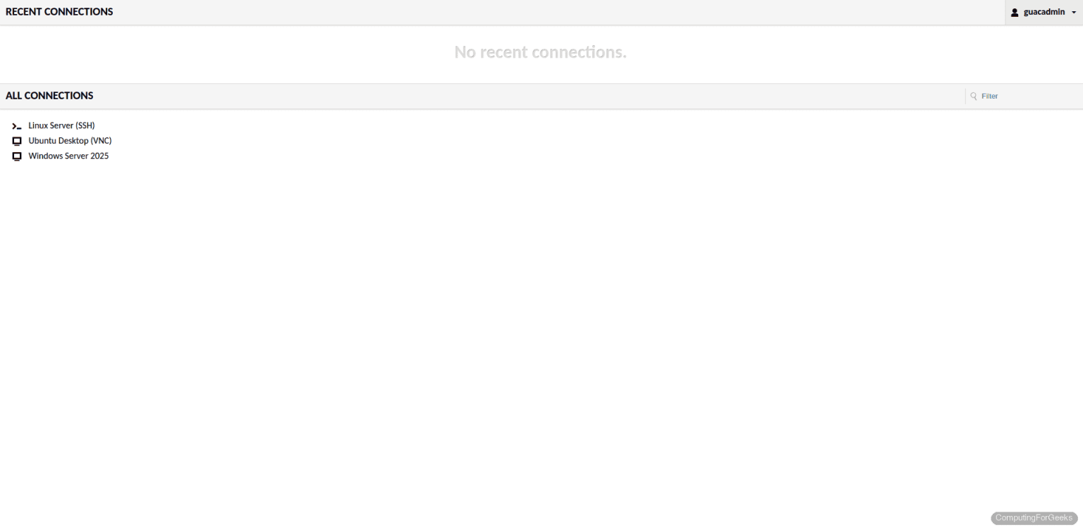 Configure RDP, SSH, VNC Connections in Guacamole [Guide]