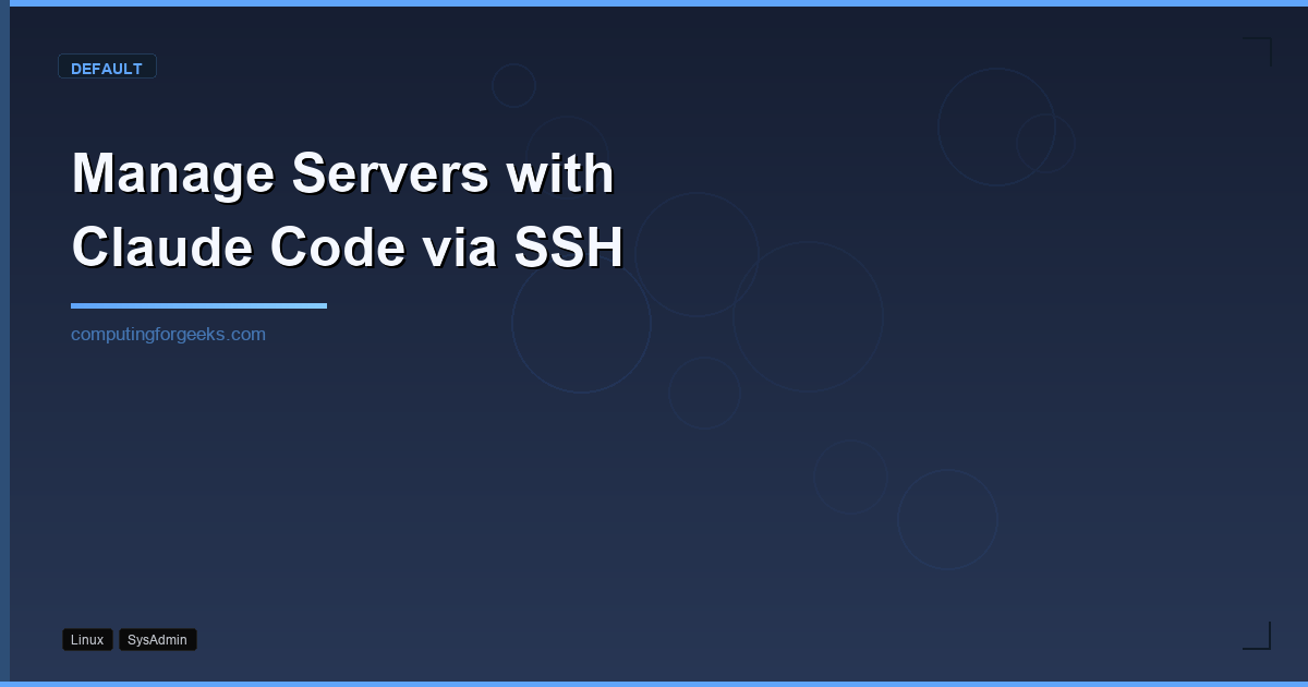 Manage Servers with Claude Code via SSH
