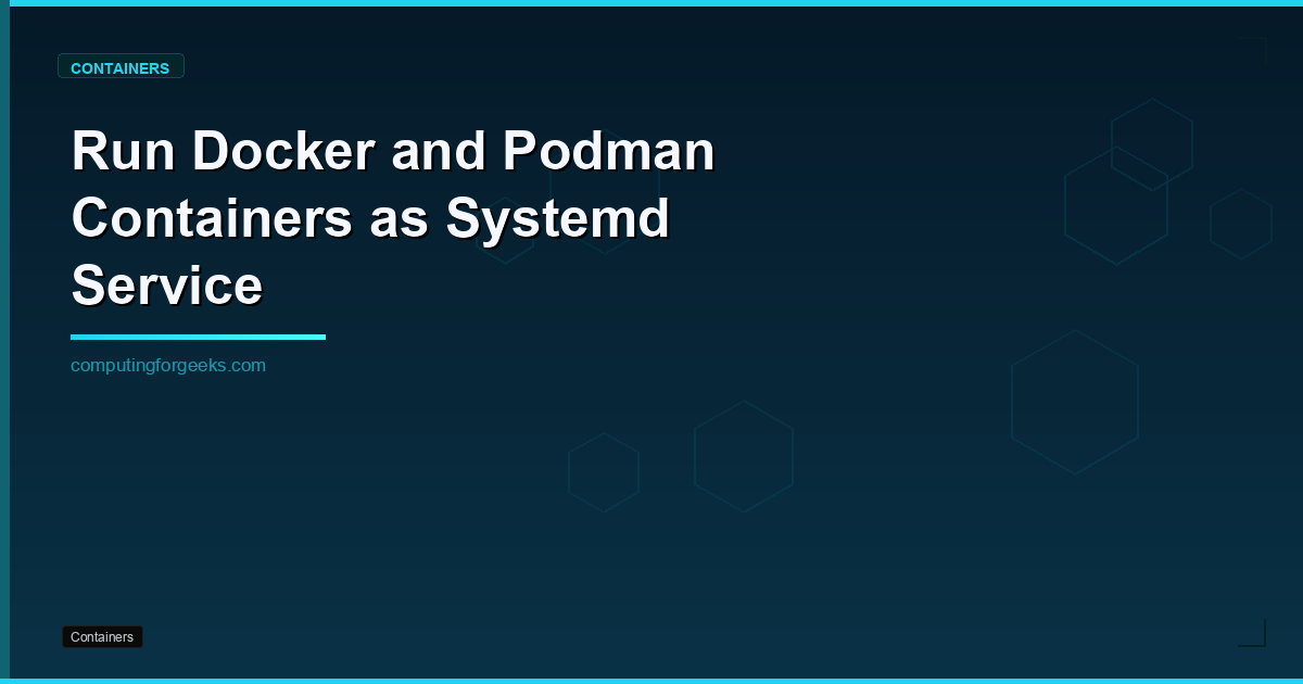 Run Docker and Podman Containers as systemd Services [Tested]