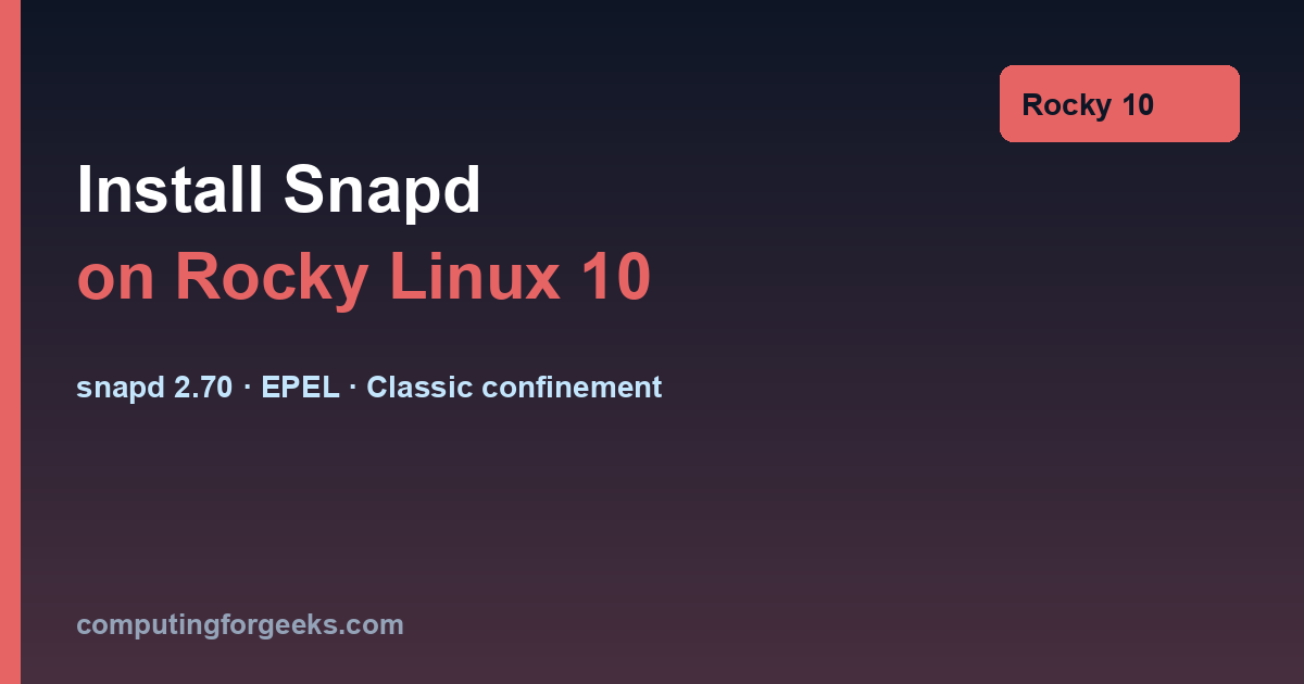 Install Snapd on Rocky Linux 10 | ComputingForGeeks