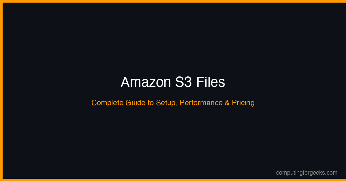 Amazon S3 Files: Setup, Performance, Pricing (2026) | ComputingForGeeks
