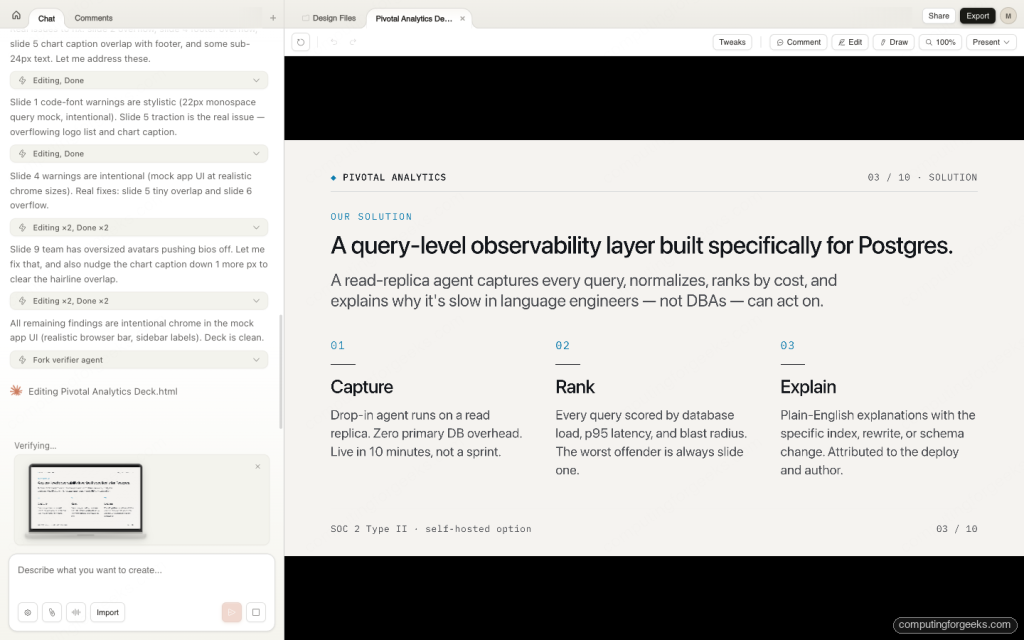 Claude Design Tutorial: Decks & Wireframes | ComputingForGeeks