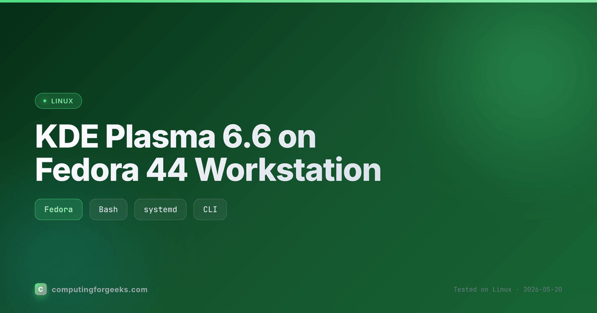 Install KDE Plasma 6.6 on Fedora 44 Workstation | ComputingForGeeks