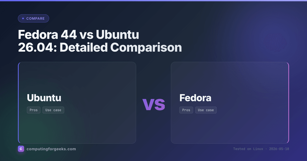 Fedora 44 vs Ubuntu 26.04: Tested Comparison | ComputingForGeeks